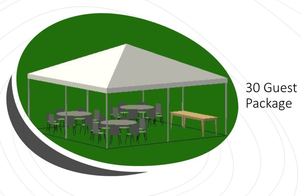 20×20 TENT PACKAGE SPECIAL 30 GUEST MEMORIAL DAY PACKAGE