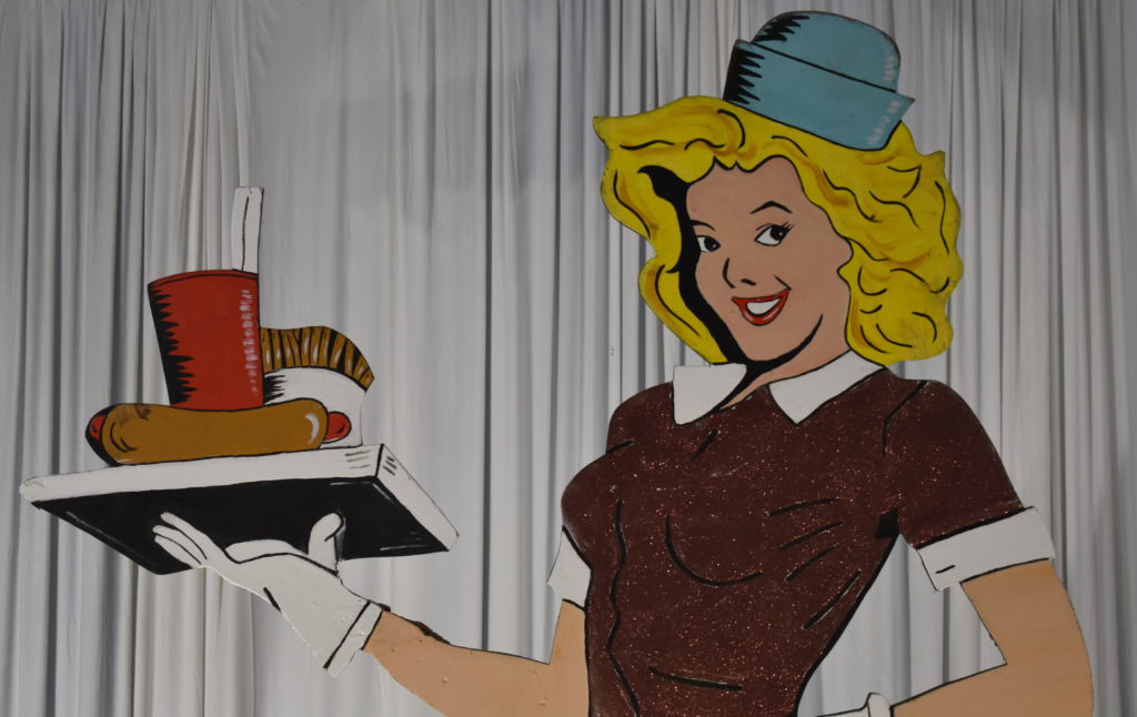 CAR HOP WAITRESS ON SKATES 1 DIMENSIONAL PROP