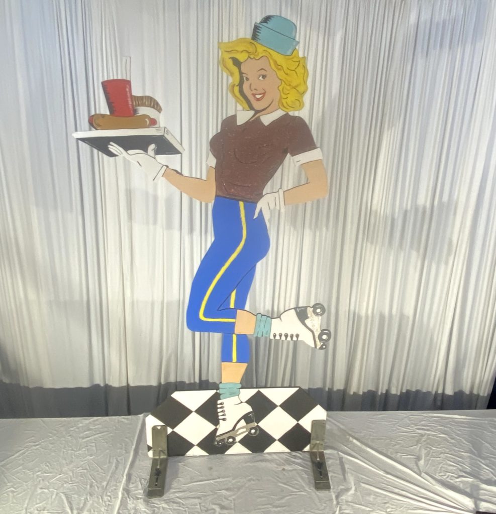 CAR HOP WAITRESS ON SKATES 1 DIMENSIONAL PROP