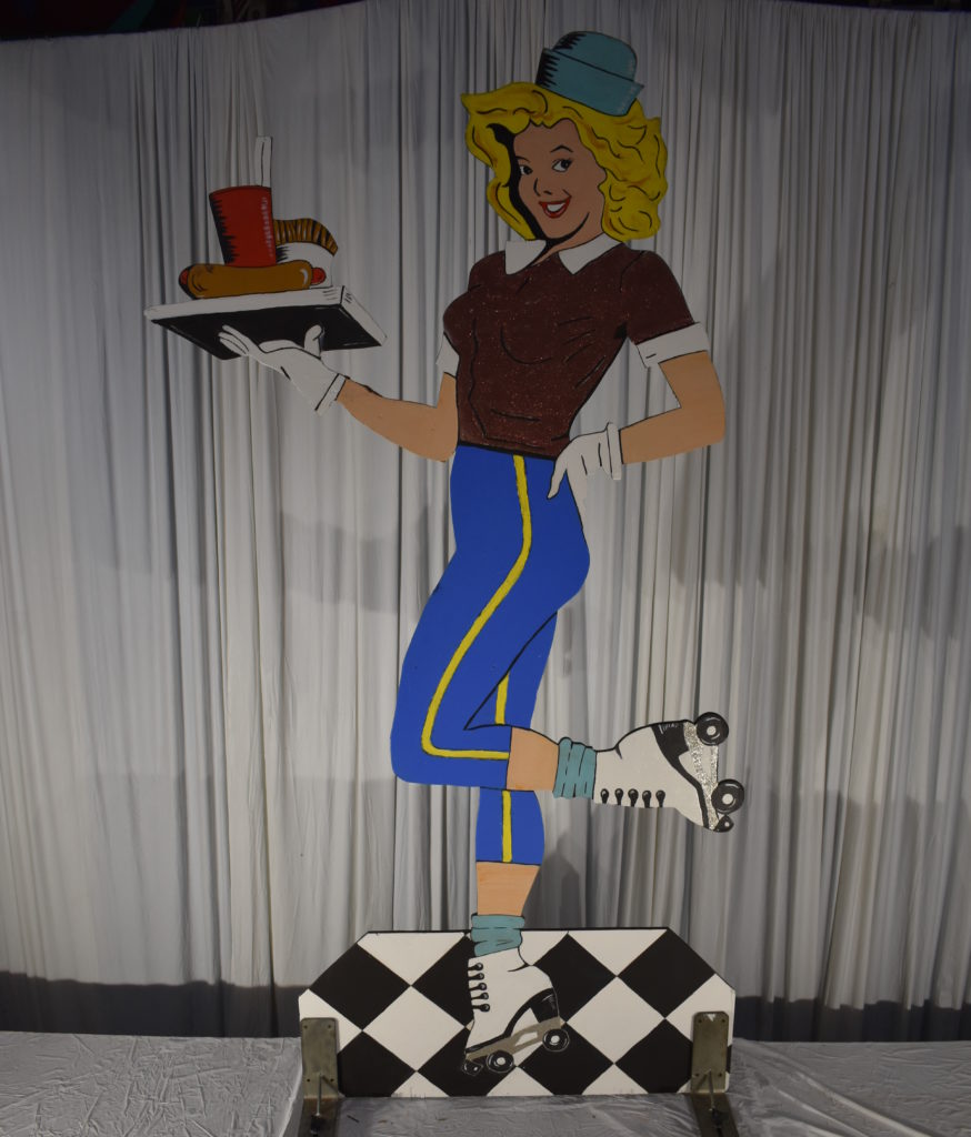 CAR HOP WAITRESS ON SKATES 1 DIMENSIONAL PROP