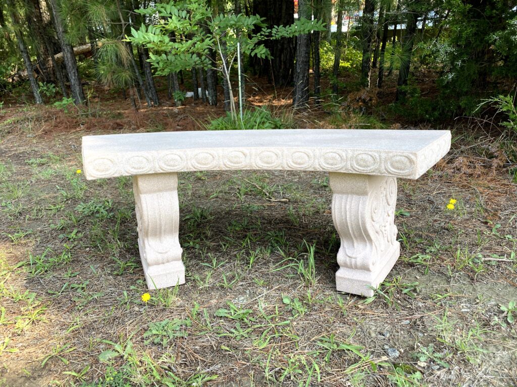 CURVED BENCH FAUX SANDSTONE