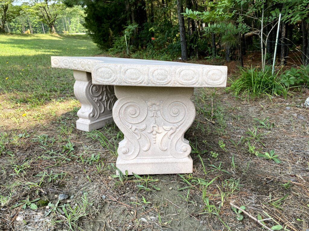 CURVED BENCH FAUX SANDSTONE
