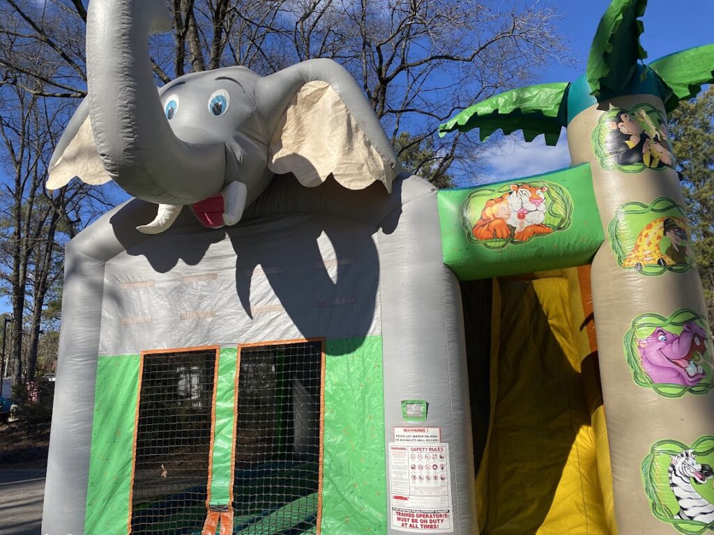 JUNGLE ELEPHANT INFLATABLE COMBO BOUNCER