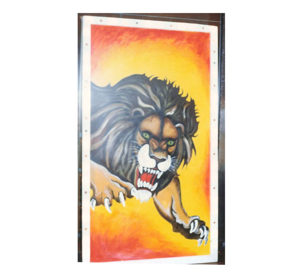 LARGE CIRCUS POSTER FEROCIOUS LION