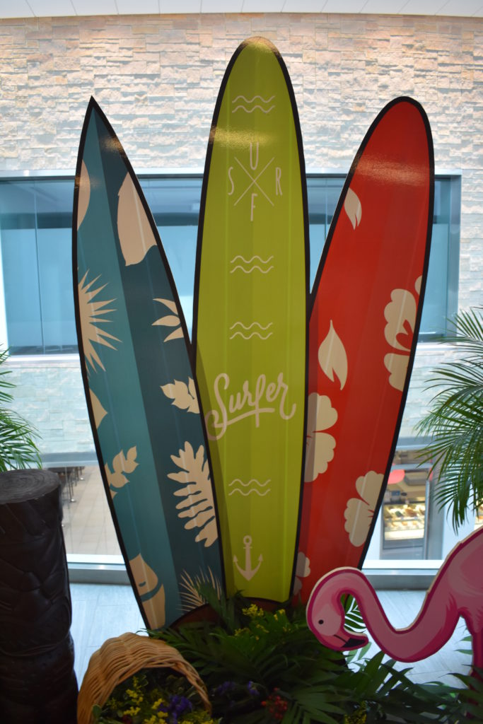 SURFBOARD TRIPLE CUTOUT SIGN 8FT