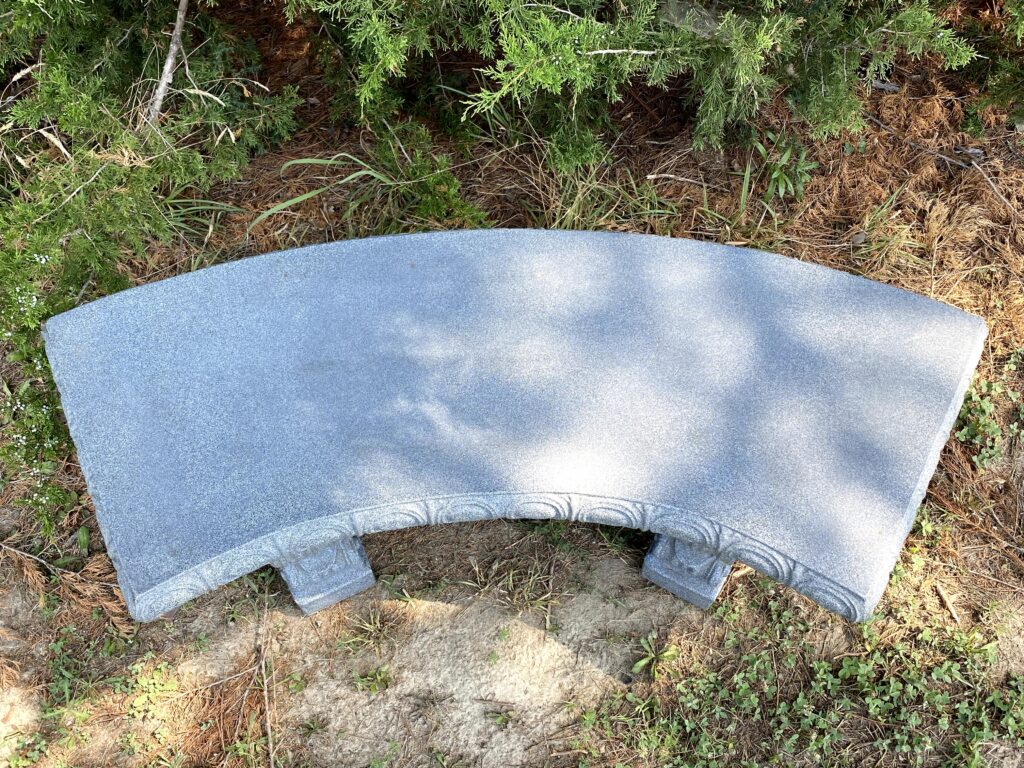 CURVED BENCH FAUX CONCRETE OR GRANITE