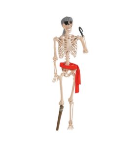 SKELETON LIFE-SIZE PEG LEG PIRATE