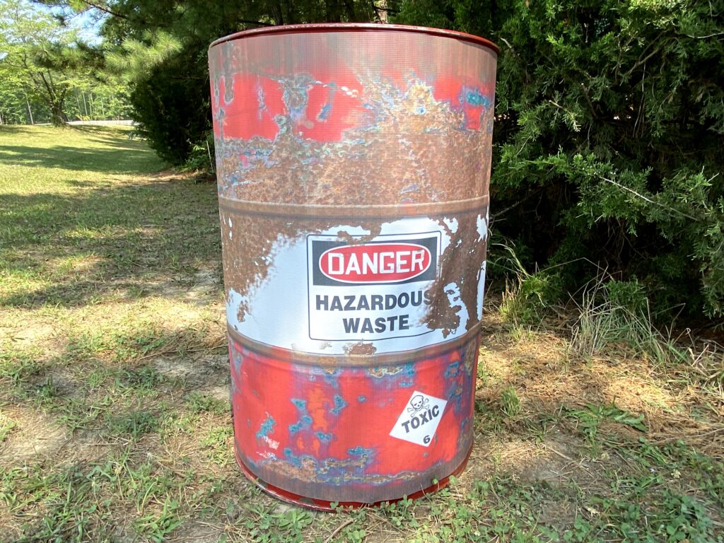 METAL 55 GALLONS DRUM BARREL – HAZARDOUS WASTE