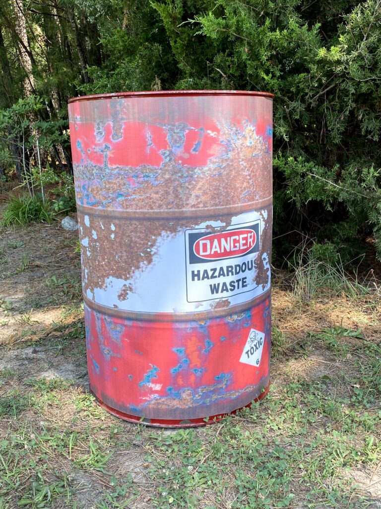METAL 55 GALLONS DRUM BARREL – HAZARDOUS WASTE