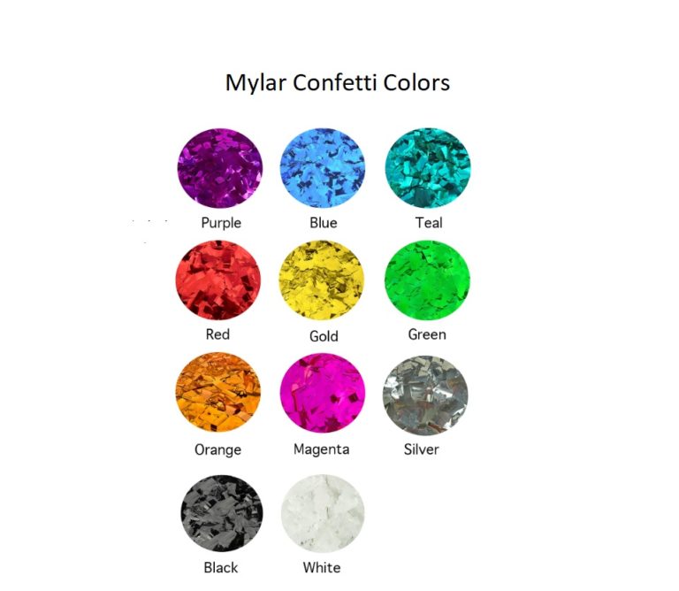 Mylar Confetti Color Chart
