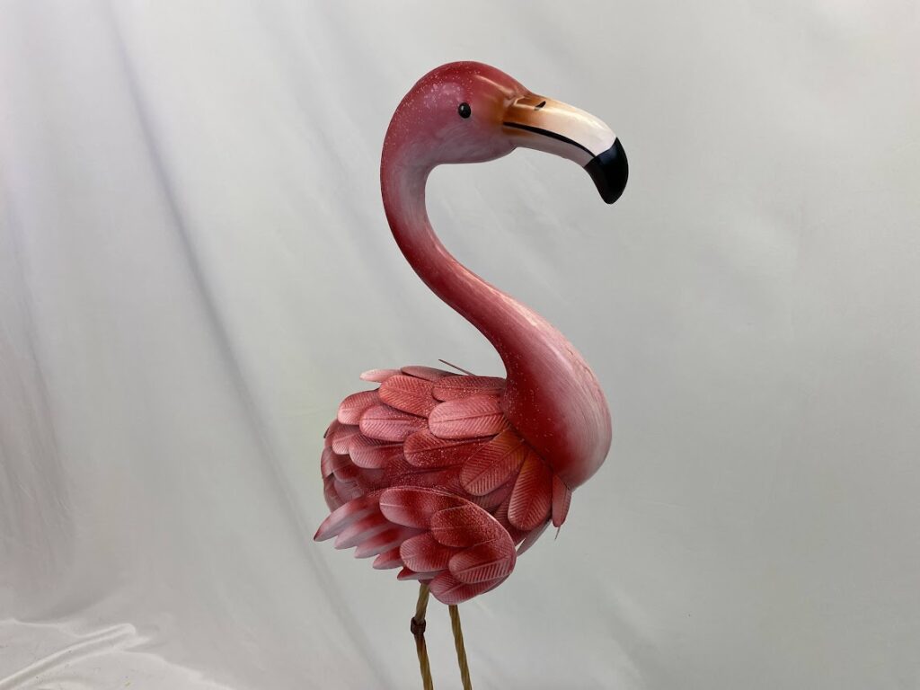 FLAMINGO PINK LIFE SIZE METAL PROP