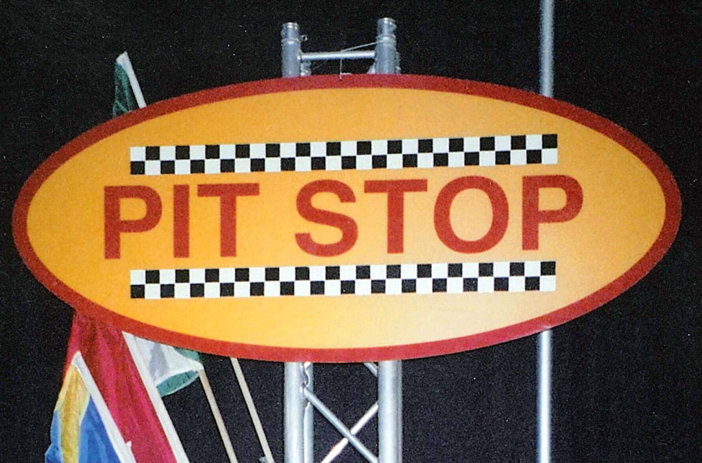 PIT STOP RACE SIGN PROP