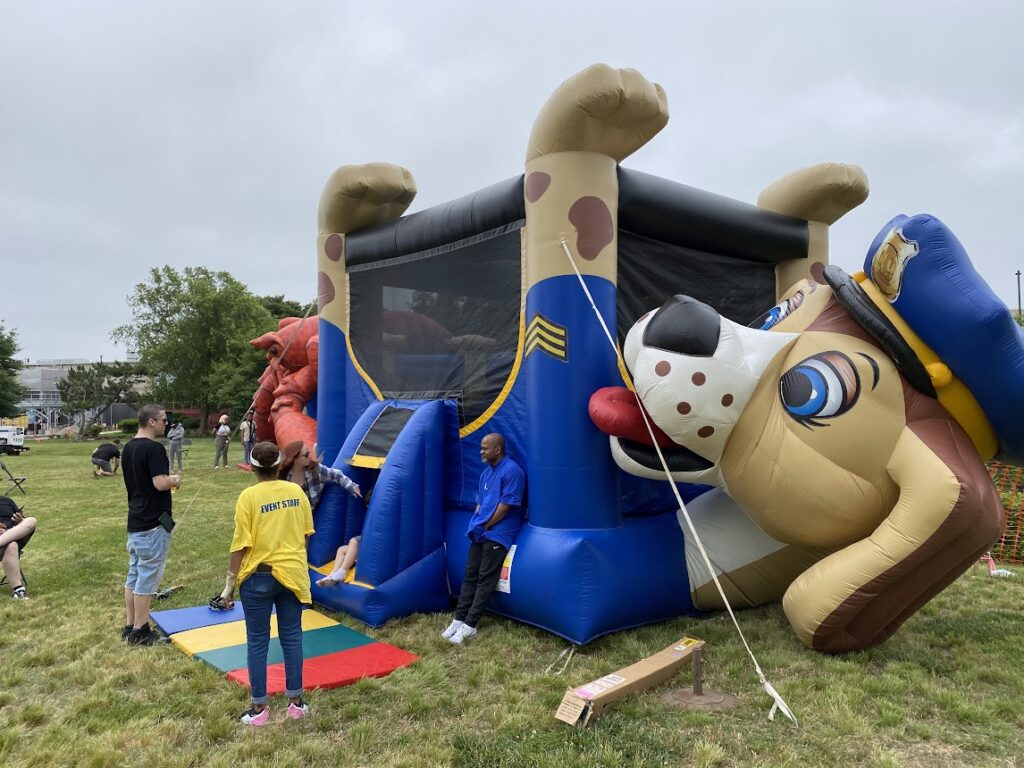POLICE DOG BELLY BOUNCER INFLATABLE BOUNCER