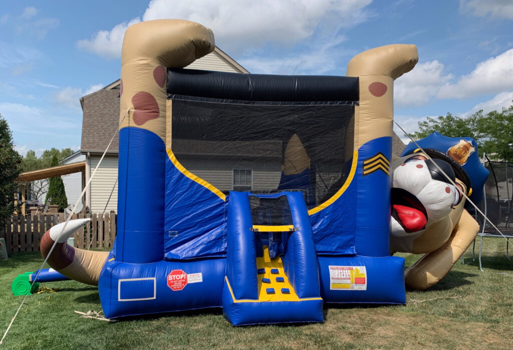 POLICE DOG BELLY BOUNCER INFLATABLE BOUNCER