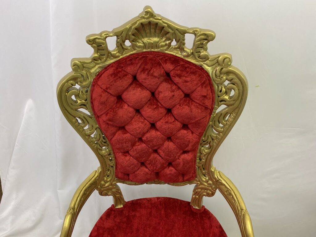 SANTA THRONE CHAIRS Set RED AND GOLD
