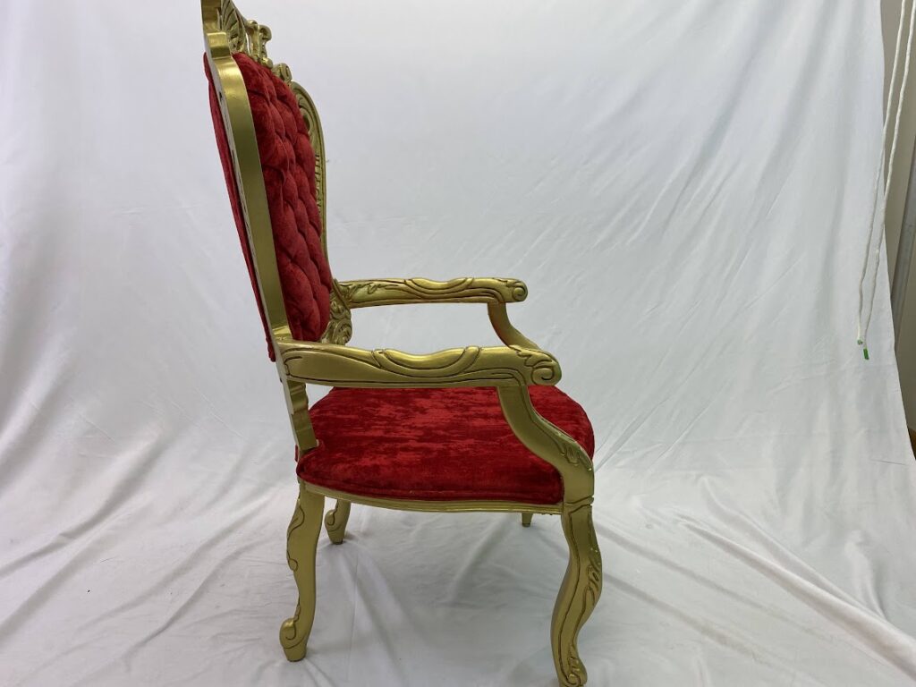 KING/QUEEN THRONE CHAIR RED AND GOLD