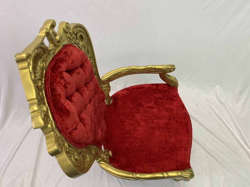SANTA THRONE CHAIRS Set RED AND GOLD