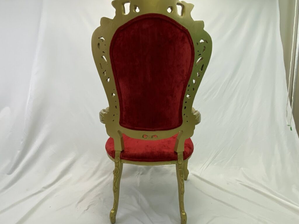 SANTA THRONE CHAIRS Set RED AND GOLD