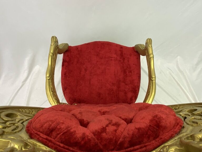 SANTA THRONE CHAIRS Set RED AND GOLD