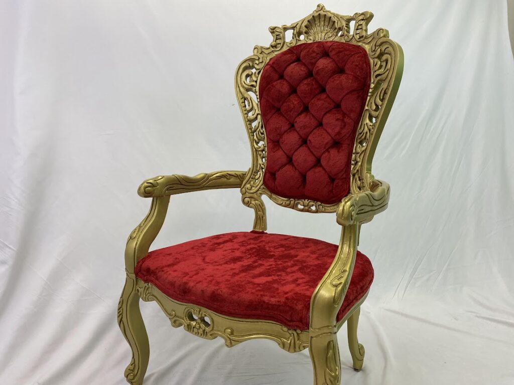 KING/QUEEN THRONE CHAIR RED AND GOLD