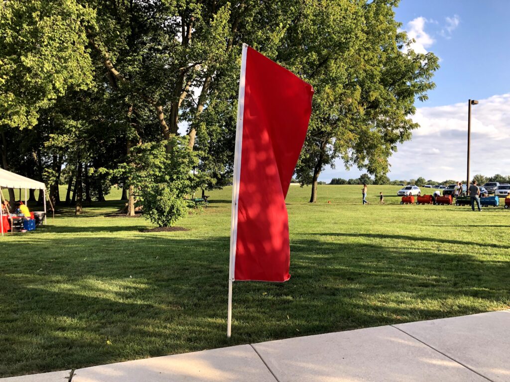 FESTIVAL VERTICAL FLAG – 3×8 ft RED