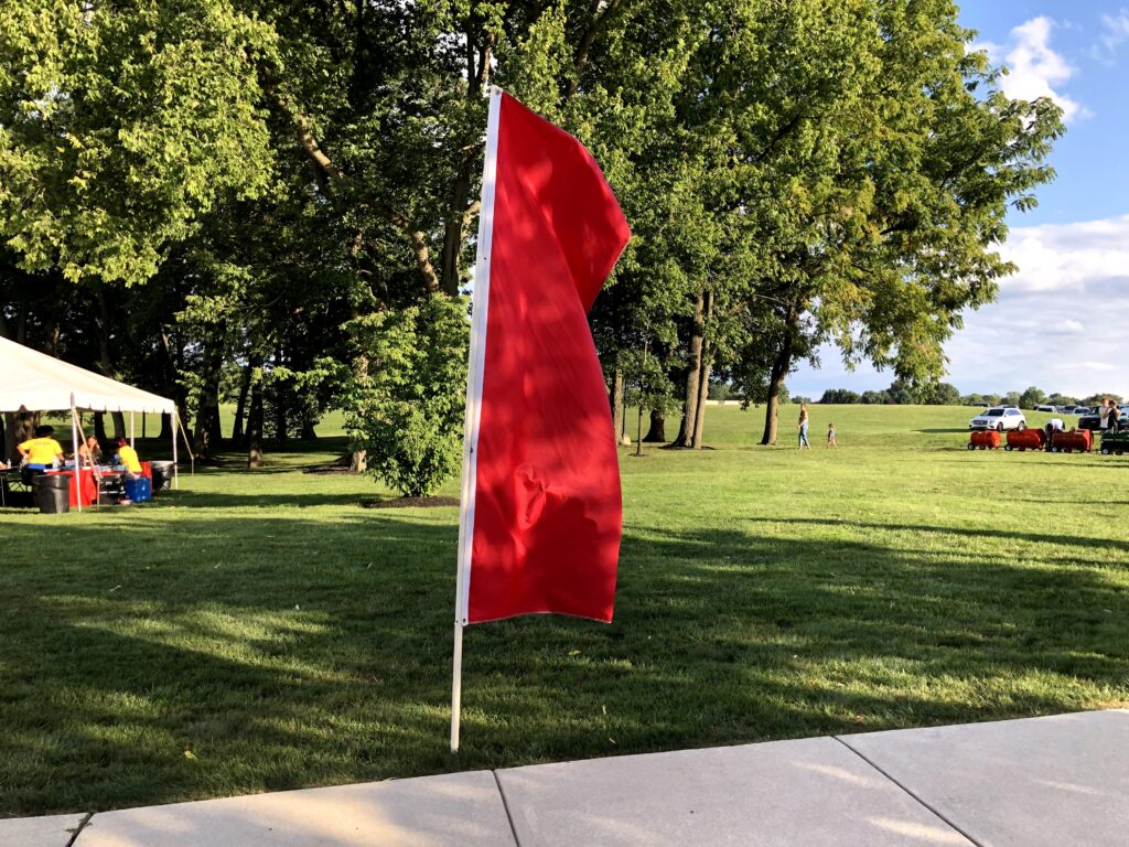 FESTIVAL VERTICAL FLAG – 3×8 ft RED