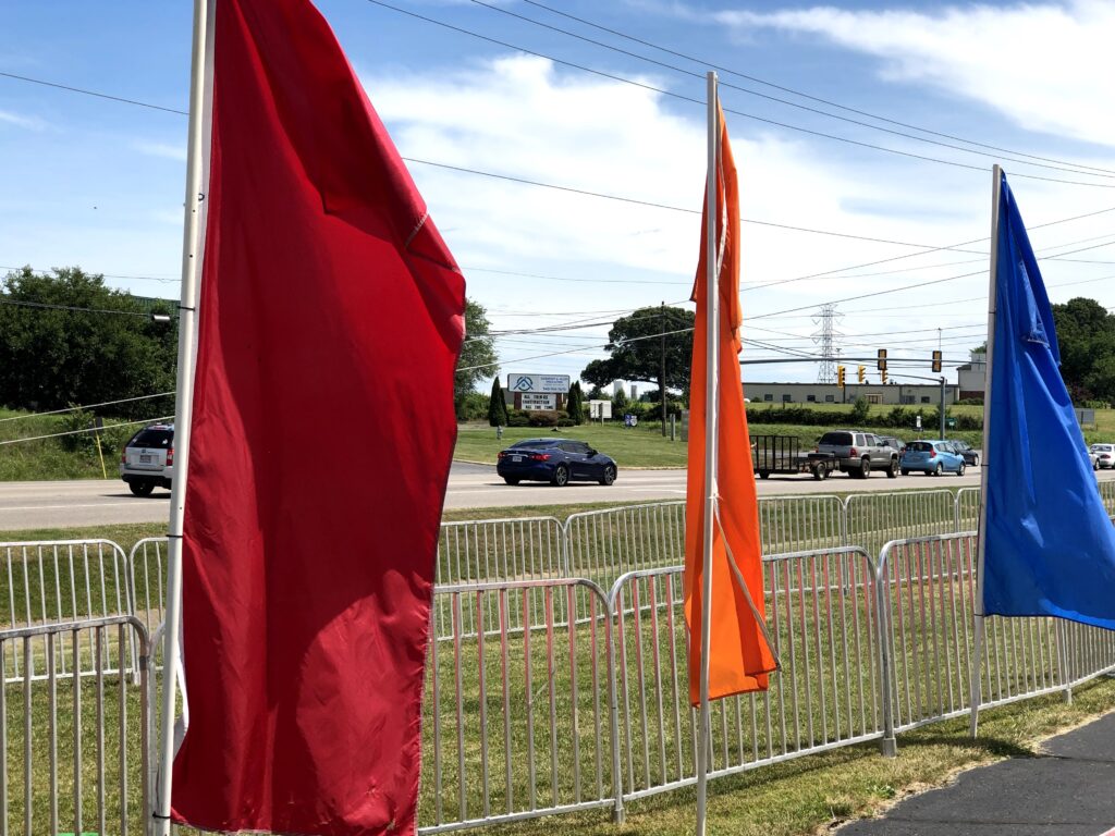 FESTIVAL VERTICAL FLAG – 3×8 ft BLUE