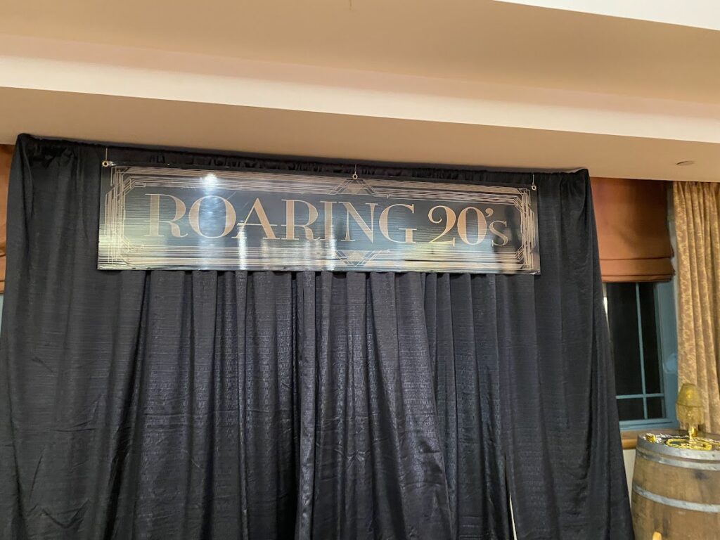 ART DECO BANNER BLACK AND GOLD ROARING 20s SIGN