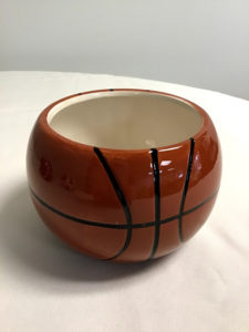 SPORTS CONTAINER BASKETBALL ORANGE AND BLACK CERAMIC