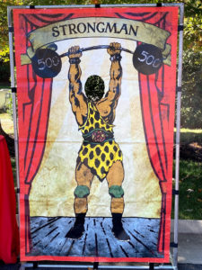STRONGMAN PHOTO OP STAND IN OR CUTOUT BACKDROP