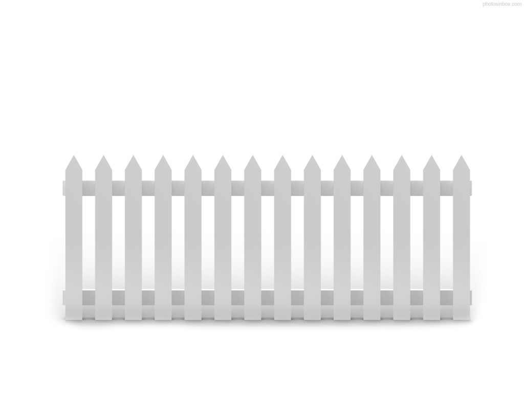 WHITE WOOD PICKET FENCE