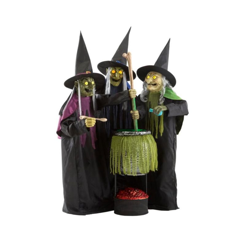 WITCH TRIO STIRRING CAULDRON ANIMATED