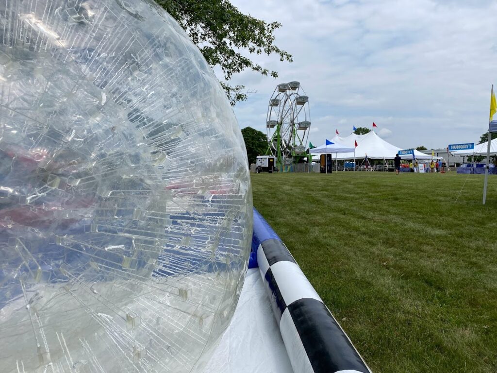 ZORB BALLS CRISS CROSS TRACK INFLATABLE GAME