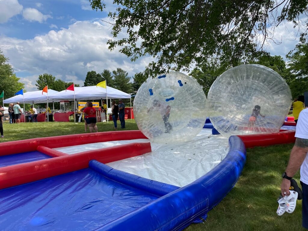 ZORB BALLS CRISS CROSS TRACK INFLATABLE GAME