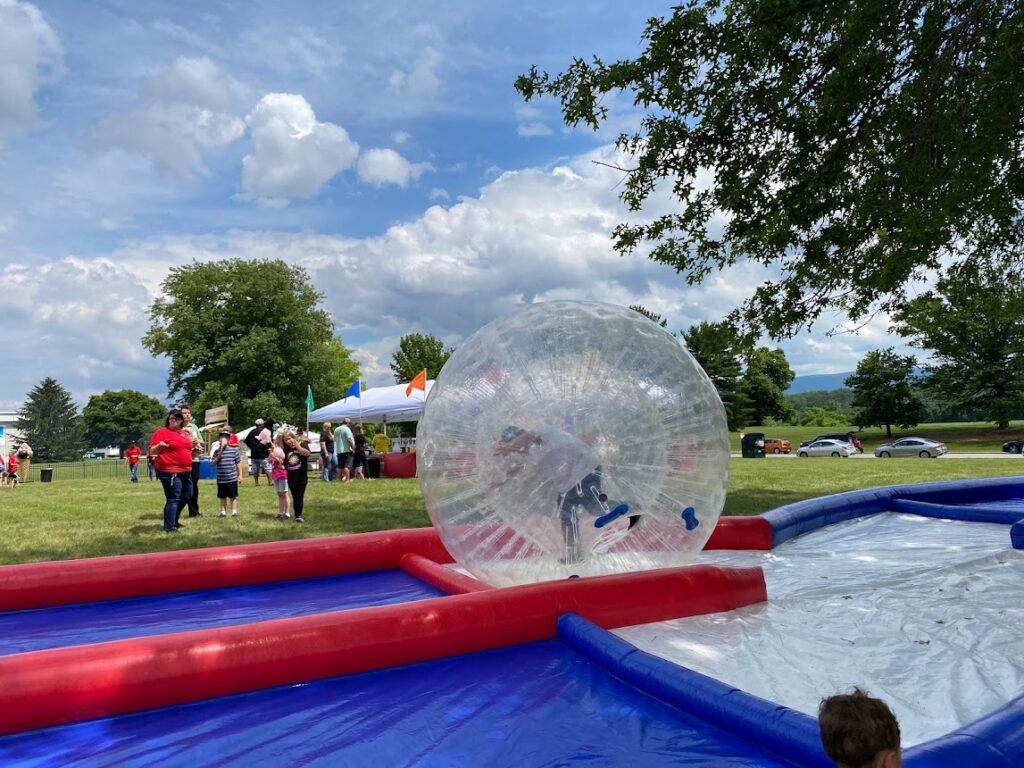 ZORB BALLS CRISS CROSS TRACK INFLATABLE GAME